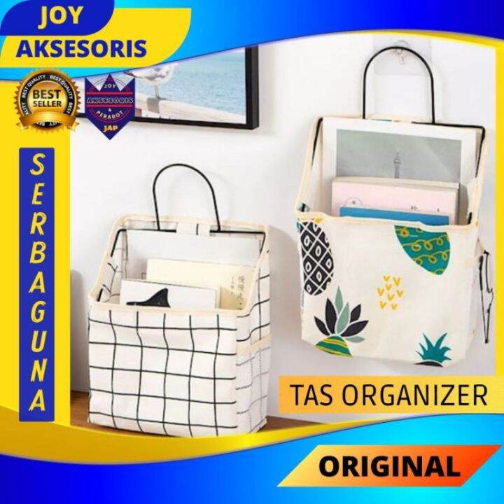 BEST SELLER TAS kain tempat wadah penyimpanan barang organizer Tempel ...