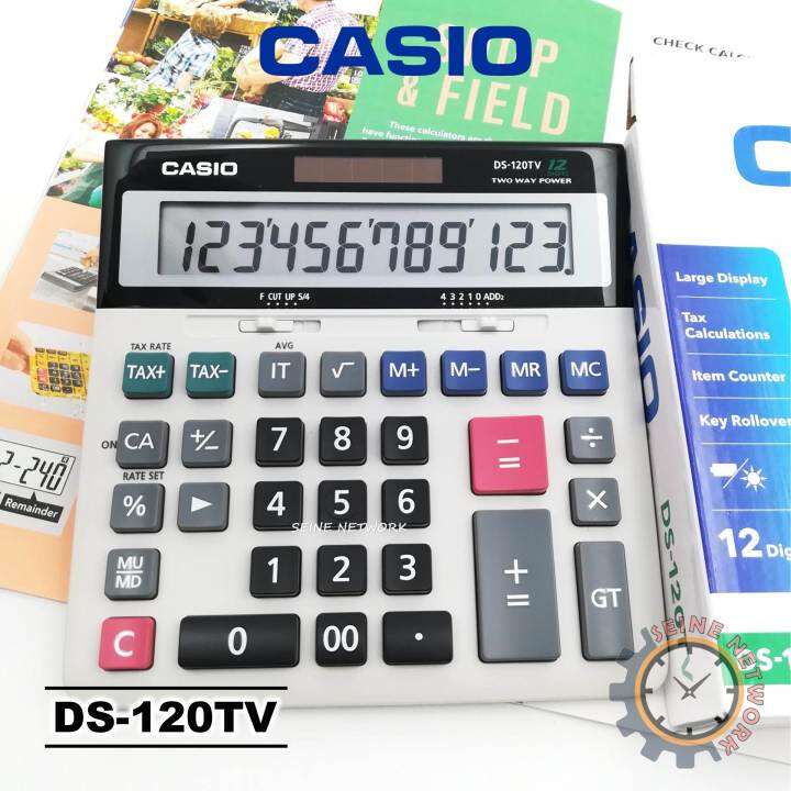 Casio DS-120TV Calculator 12 Digits Big size Mathematic Office Stationery 2 way power Large ...