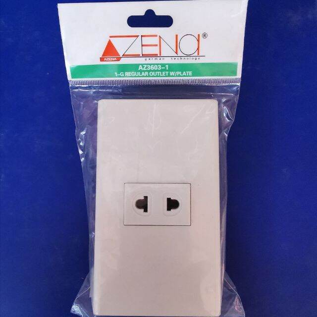 Azena 1 Gang Single Outlet With Plate Universal Receptacle Saksakan ...