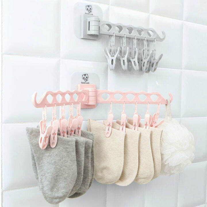 Wall hanger socks underwear multifunctional shelf plastic drying rack ...