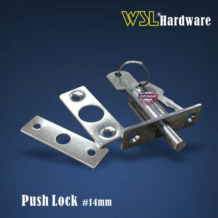 Push Lock ( 14mm Diameter ) #D14 -Small Push Lock For Swing or Sliding ...