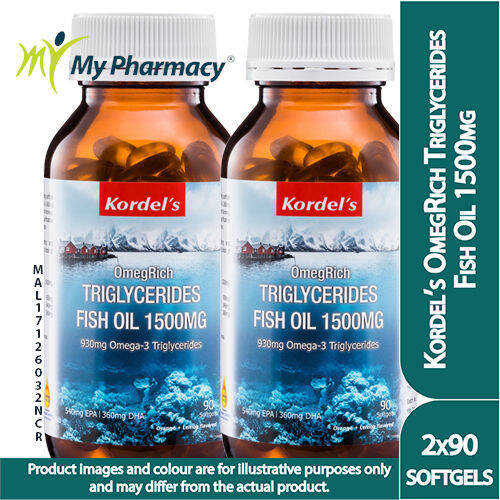 KORDEL'S OMEGRICH TRIGLYCERIDES FISH OIL 1500MG 2X90S | Lazada