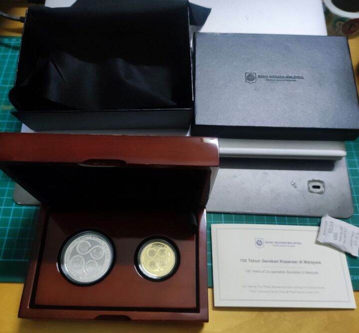 1922-2022 100 Years Tahun Gerakan Koperasi Malaysia Coop CSM CSM100 Silver Proof & Nordic Gold ...