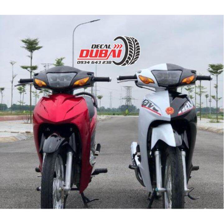 Tem trùm Wave Alpha Nửa Trắng Nửa Đen Hoặc Nửa Đen Nửa Đỏ | Lazada.vn