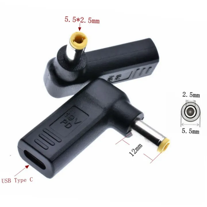 90 degree USB 3.1 USB-C Type-C bus to 5.5*2.5/5.5*2.1mm DC power supply ...
