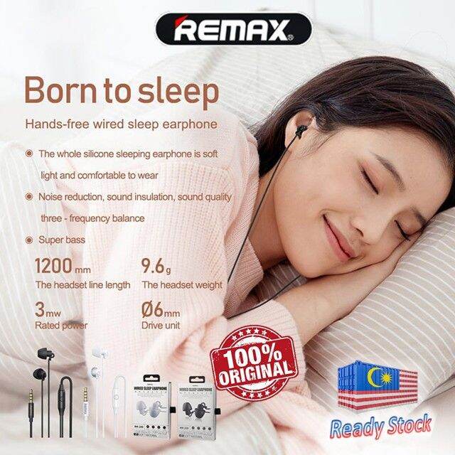 Original Remax Sleeping Earphone 3.5mm Plug with Microphone for Under ...