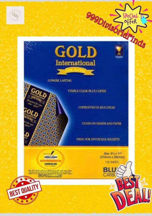 GOLD Carbon Paper - Short (BLUE/BLACK)/ - 100sheets | Lazada PH