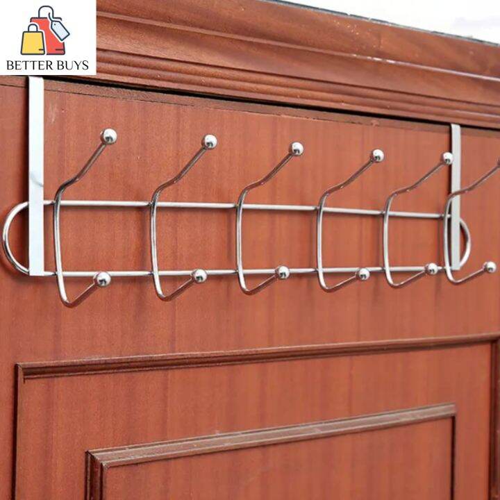 Better Buys Heavy Duty Stainless Steel Coat Rack 14hooks Over The Door ...