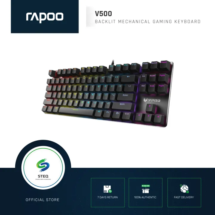 STEQ RAPOO V500 RGB Full Backlit Mechanical Gaming Keyboard | Lazada PH