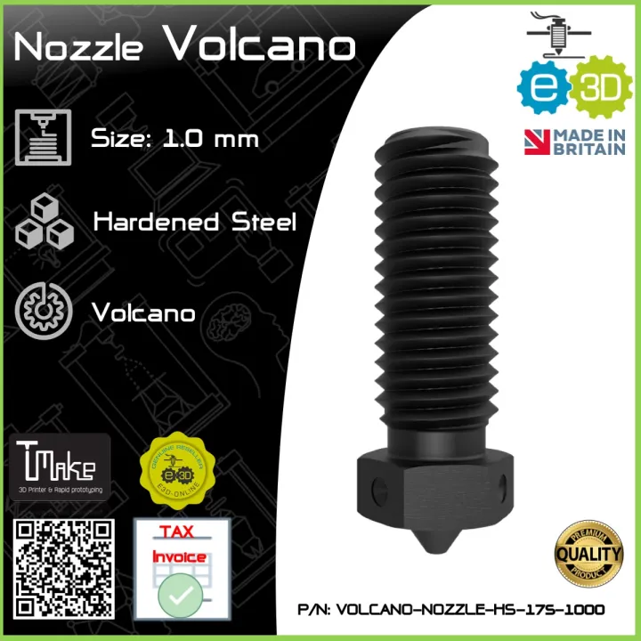 E3D Nozzle Volcano Hardened Steel 1.75mm x 1.0mm | Lazada.co.th