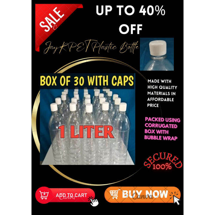 PET Plastic Bottle with Cap 1 Liter (Box of 30) | Lazada PH