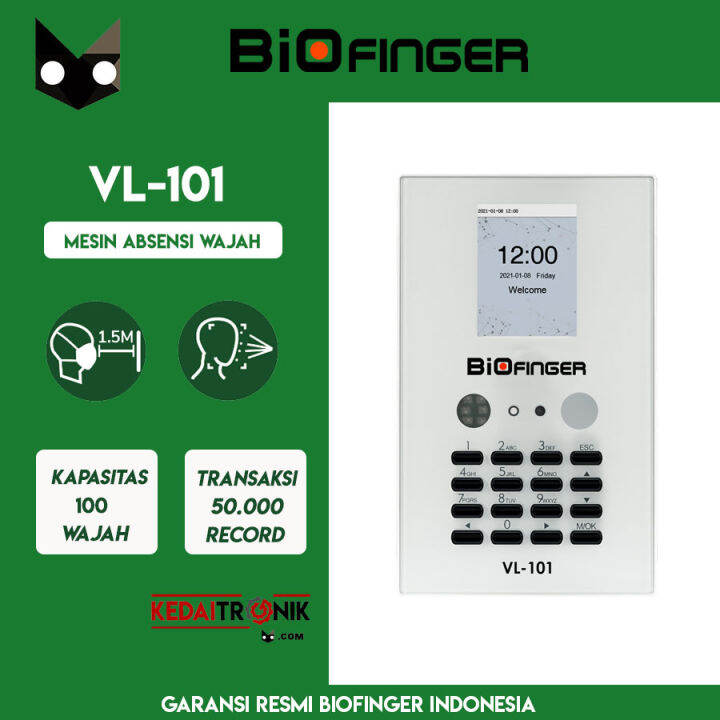Mesin Absensi Wajah BioFinger VL-101 USB Flash Excel Bio Finger VL101 ...
