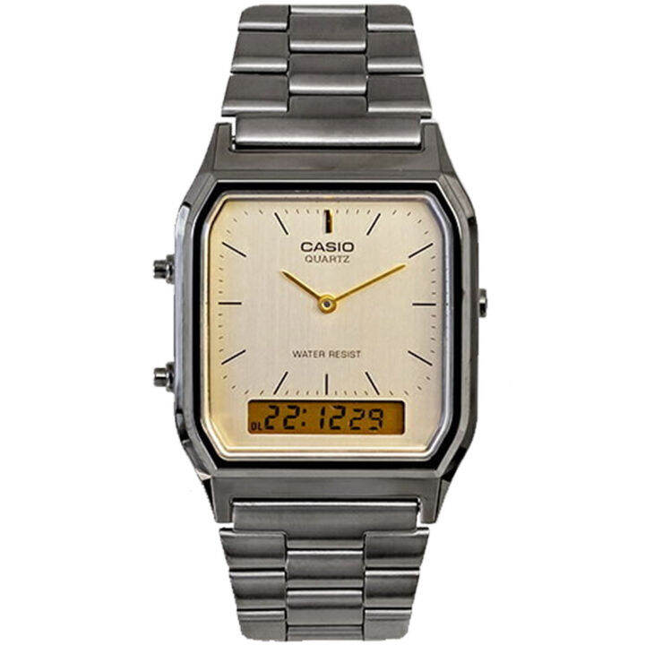 Casio Vintage Youth Rectangle Dial Analog Digital Retro Watch AQ-230GG ...