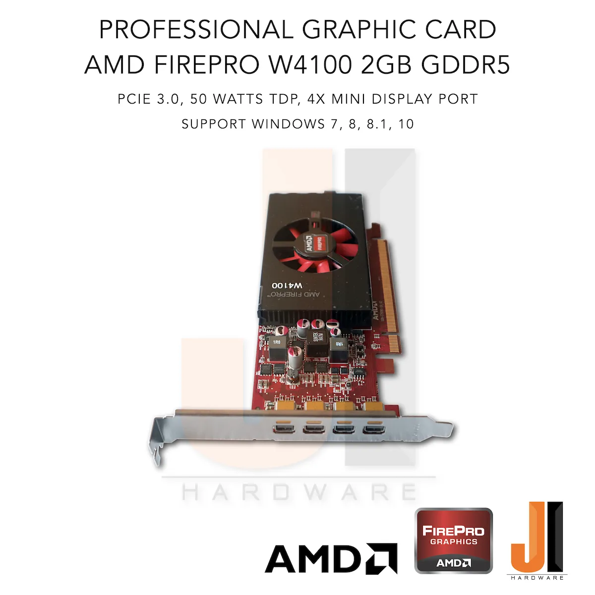 Professional Graphic Card AMD FirePro W4100 2GB 128-Bit GDDR5 As the Picture | Thisshop