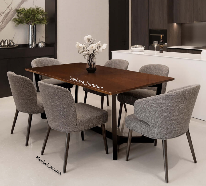 Dinning Table Safira / Kursi Makan Modern / Meja Makan 6 Kursi / Meja ...