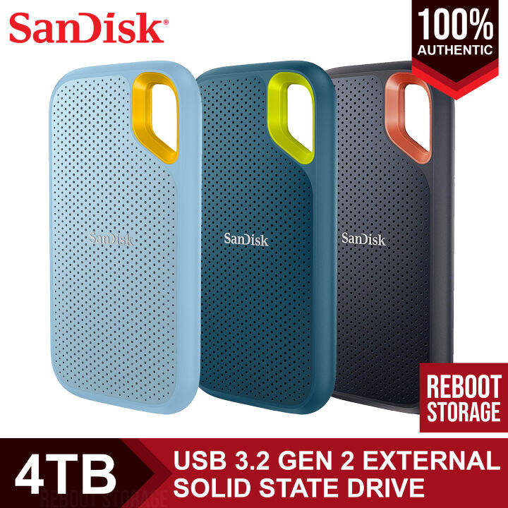 SanDisk 4TB Extreme Portable SSD V2 USB-C 3.2 Gen 2 External Solid State Drive SDSSDE61-4T00 ...