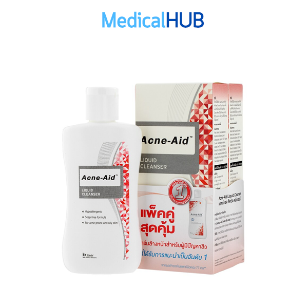 Acne Aid Liquid Cleanser AcneAid แอคเน่-เอด แอคเน่เอด สีแดง สบู่เหลว ...