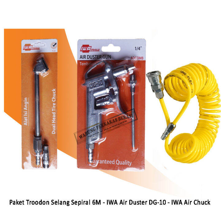 Iwa Paket Alat Service 3in1 Troodon Selang Angin Kompresor Recoil ...