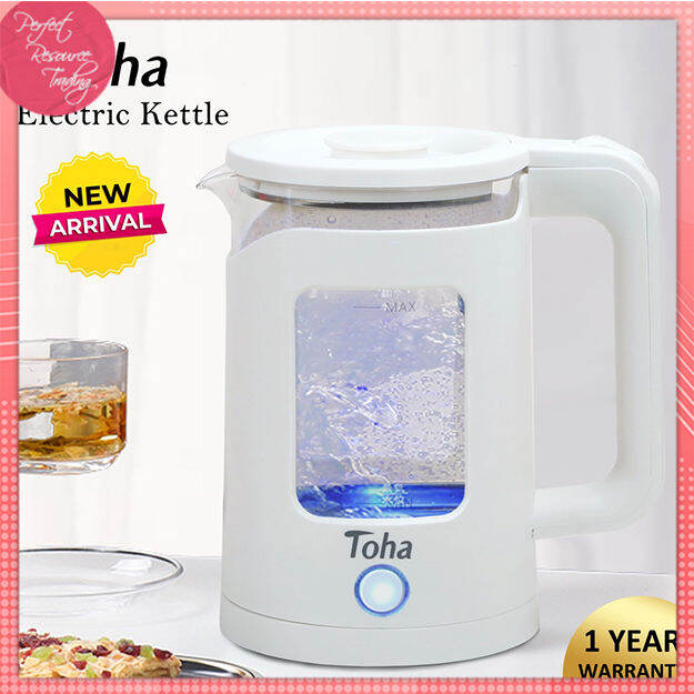 Electric Kettle Toha 1.5L Water Kettle Translucent Glass Fast Boiling ...