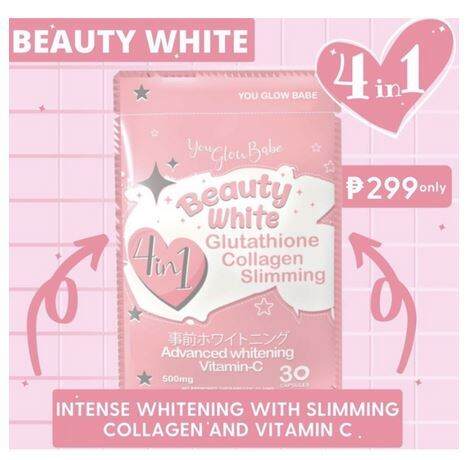 YOU GLOW BABE COLLAGEN GLUTATHIONE BEAUTY WHITE SLIMMING and WHITENING CAPSULES. | Lazada PH