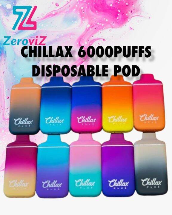 CHILLAX PLUS 6000PUFFS DISPOSABLE 5% 500MAH BATTERY LIFE ORIGINAL ...