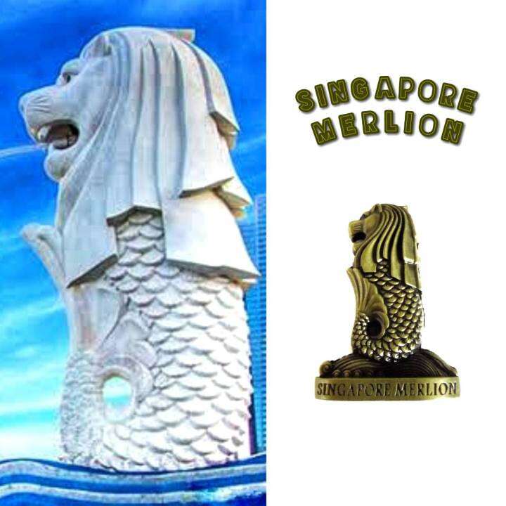 Singapore Merlion สถานที่ท่องเที่ยว แลนด์มาร์คที่สำคัญ แม่เหล็กแผ่นโลหะ ...