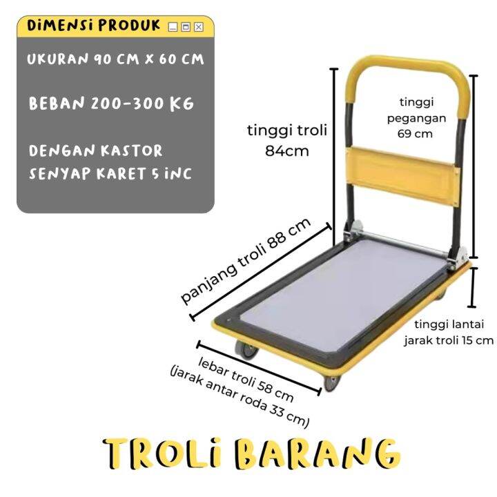 Troli Lipat 200-300 Kg Hand Truck Lori Multifungsi Lori Barang | Lazada ...