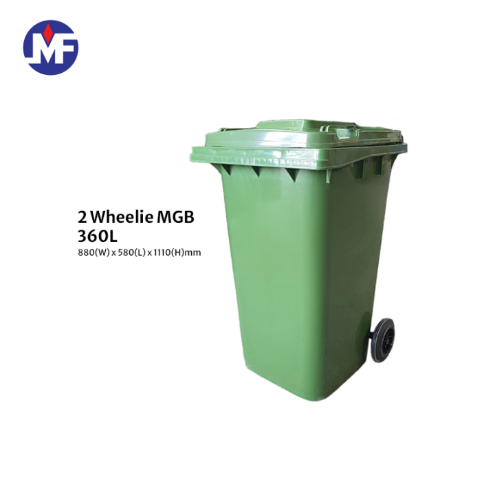 360L Plastic Garbage Bin with Wheel - both Indoor / Outdoor | Lazada