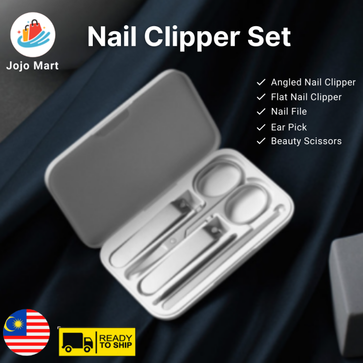 Mi Mijia Nail Clipper Manicure Pedicure Set 5pcs Stainless Steel Beauty Nail Clippers Scissors ...