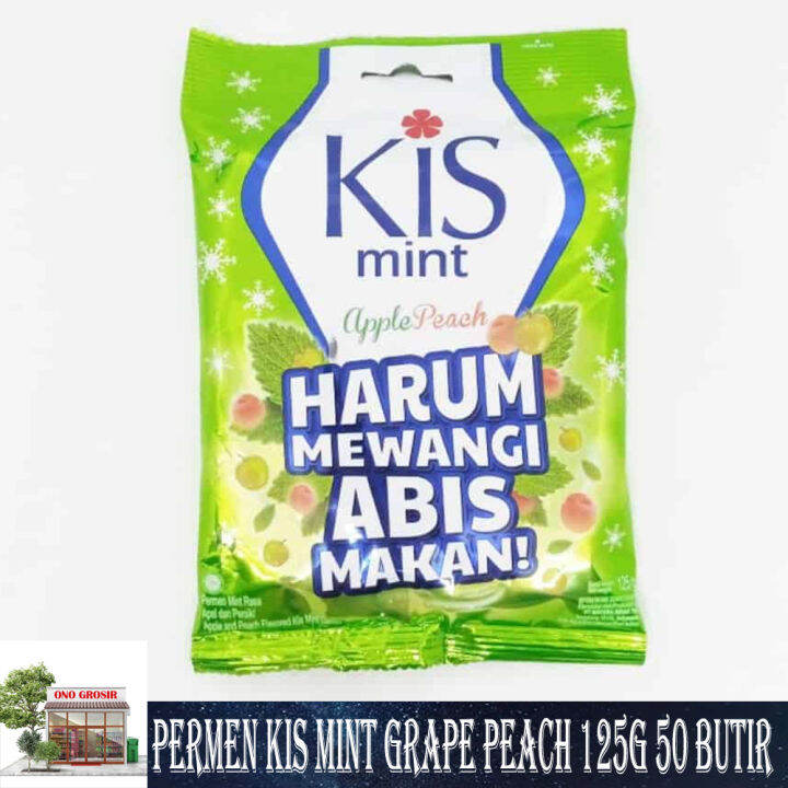Permen KIS Mint Grape Peach 125 g Isi ( 50 Butir ) / KIS Permen Rasa Mint Dengan Perpaduan Grape ...