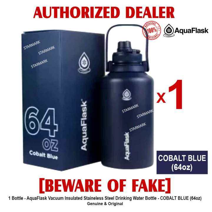 AQUAFLASK 64oz COBALT BLUE Aqua Flask Wide Mouth with Flip Cap Spout ...