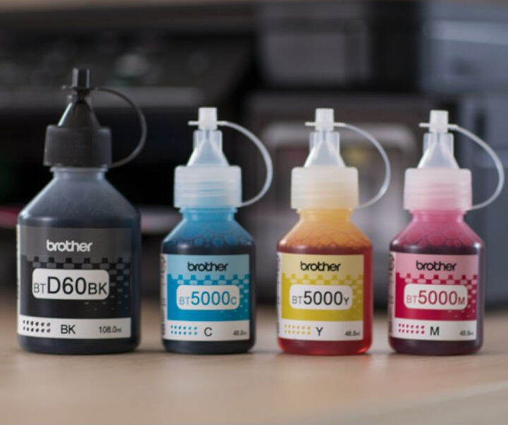 Brother Original BTD60BK BT5000 Black Cyan Magenta Yellow Ink Bottle ...