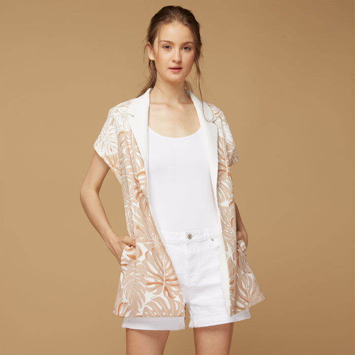 VANNSTOFF Freja Jacket เสื้อคลุมแขนสั้นที่มาพร้อมกับผ้าลาย Original ของ Vannstoff | Lazada.co.th