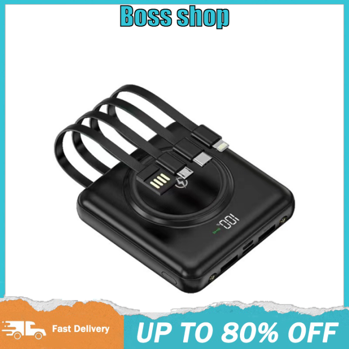 30000mAh Wireless Power Pack Built In 4 Cables Portable Power Pack High ...