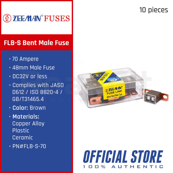 FLB-S 70A Fuse Link Bent Male Type 48mm, Brown, 10pcs, PN#FLB-S-70 Car ...