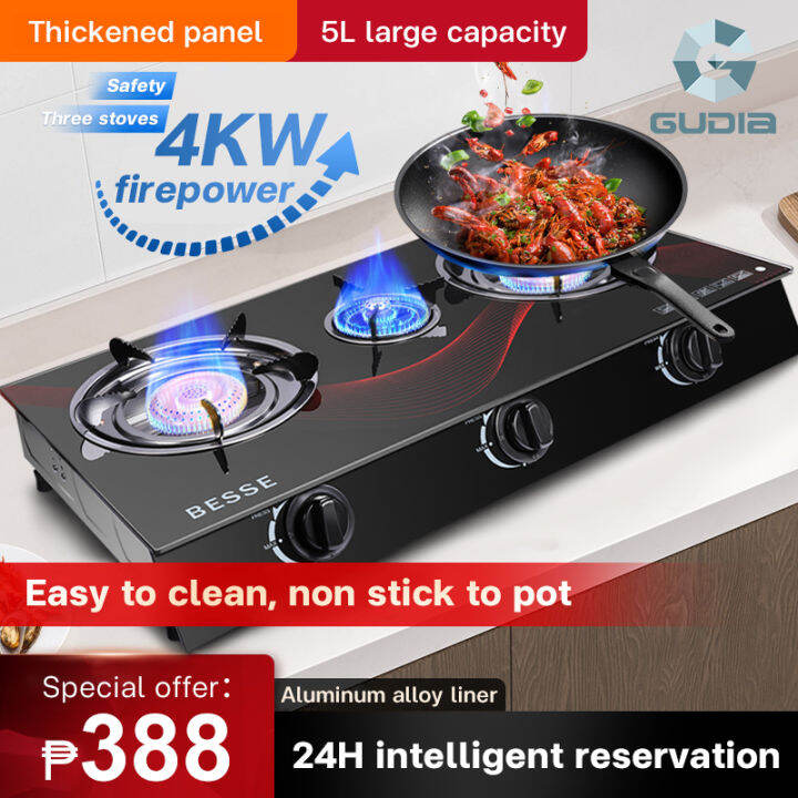 Gudia gas stove stainless gas stove burner stove heavy dutyte mpered ...