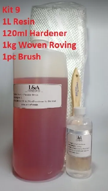 Fiberglas DIY 1 Liter Sets (G9) - 1 Liter Resin, 120ml Hardener, 1kg ...