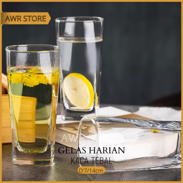 PROMO 1 SET GELAS KACA CANTIK TEBAL DAN PRAKTIS / GELAS SIRUP / GELAS ...
