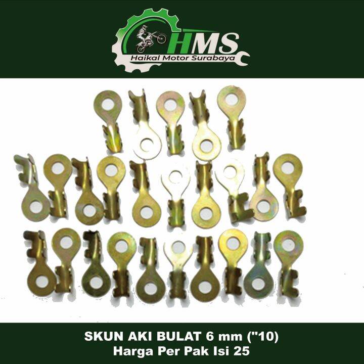 SKUN AKI BULAT 6 mm ("10) - SCUN ACCU BULAT LUBANG BAUT 10 (Per Pak Isi ...