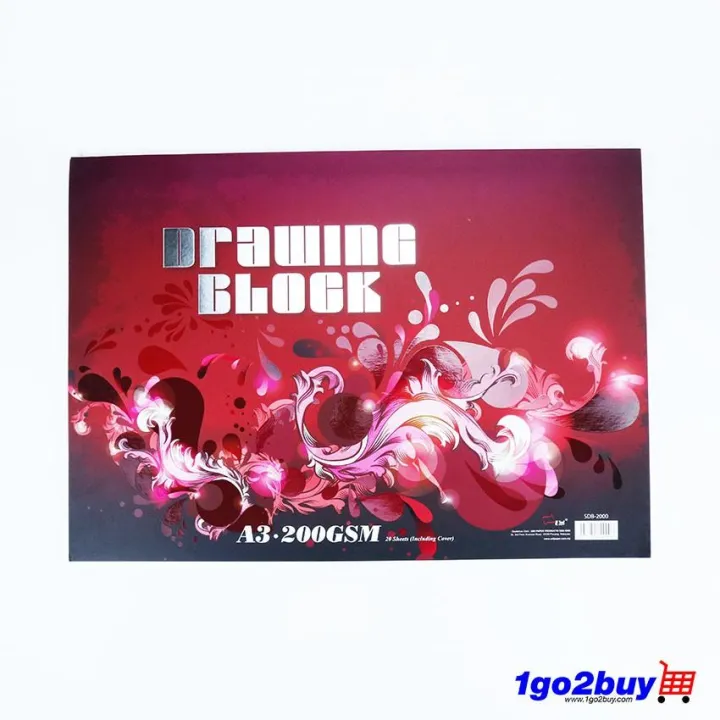 [Uni Paper] A3 Drawing Paper 20's 200Gsm (SDB-2000) | Lazada