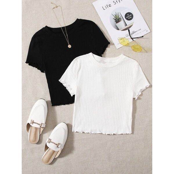 FASHIONISTA PLUS SIZE Cotton Kint Lettuce Top 31088# | Lazada PH