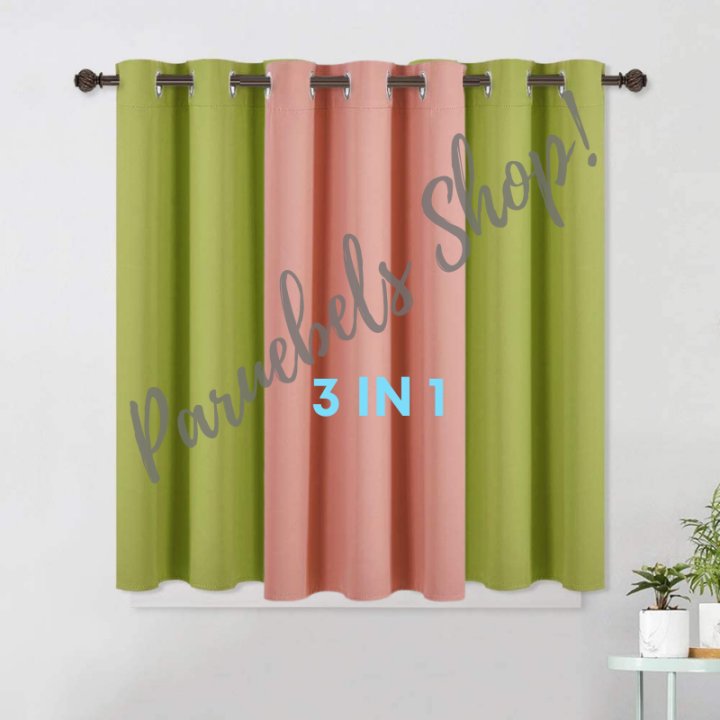 3-in-1 Elegant Plain Curtain short 60"x4feet Long. COD | Lazada PH