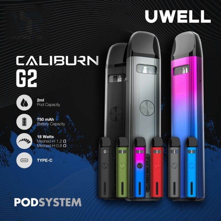 HOT Uwell Caliburn G2 Pod Kit VAPE 750mAh 18W Caliburn G2 Coil Occ 2ml ...