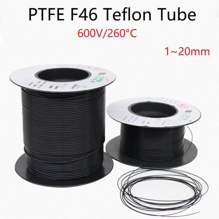 1/3Meter Black ID 1mm~16mm PTFE Tube F46 Teflon Tube Multiple Specifications Pipe High ...