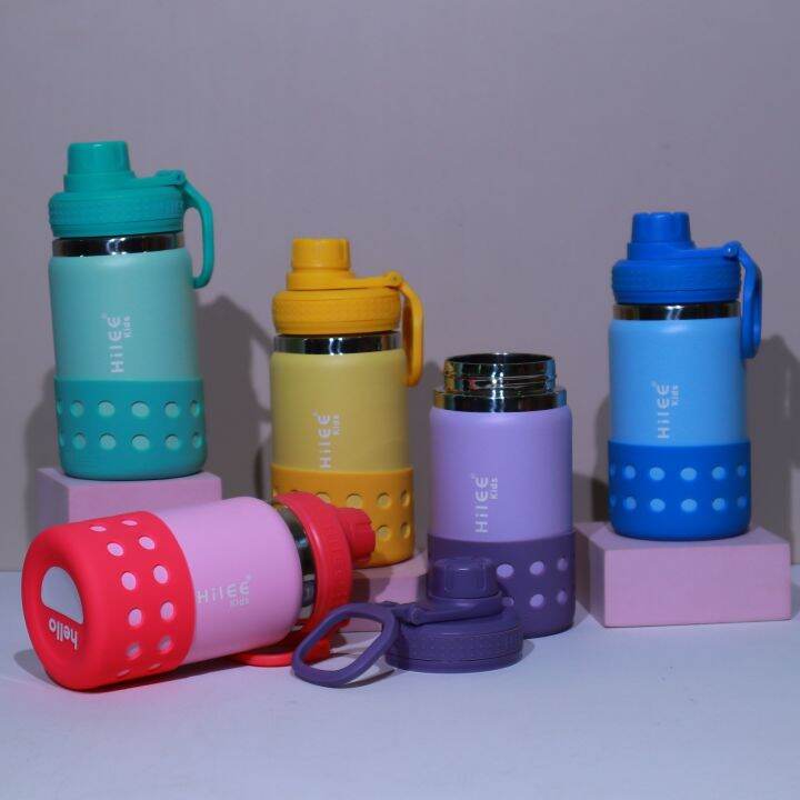 Hilee flask for kids with free silicone boot, Stainless steel hot and ...