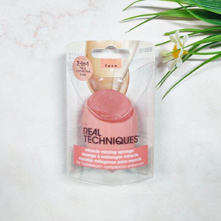 ฟองน้ำแต่งหน้า พร้อมซิลิโคนลายนิ้ว 2-in-1 Miracle Mixing Sponge 1 Count ...