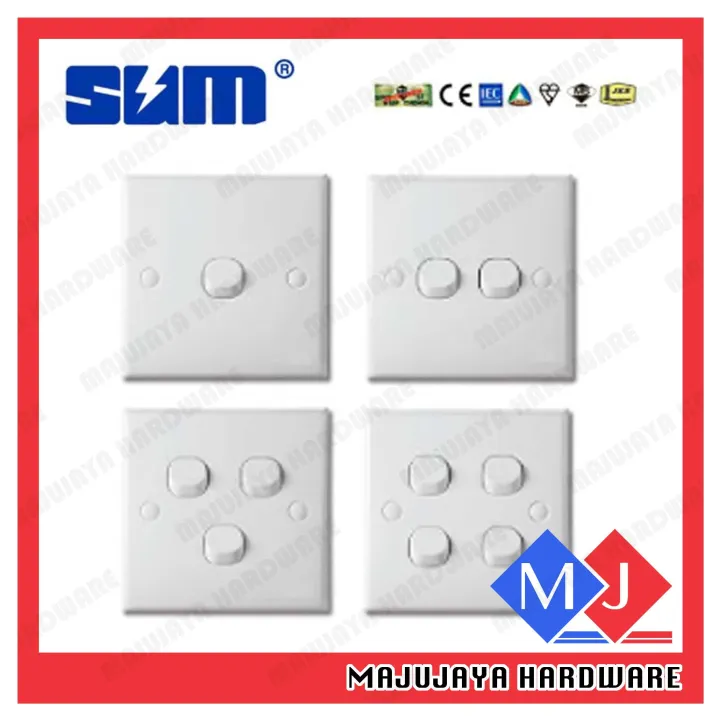 SUM Switches Outlet Suis SIRIM Wall Switches Switch Lampu1-4 Gang 1 Way ...