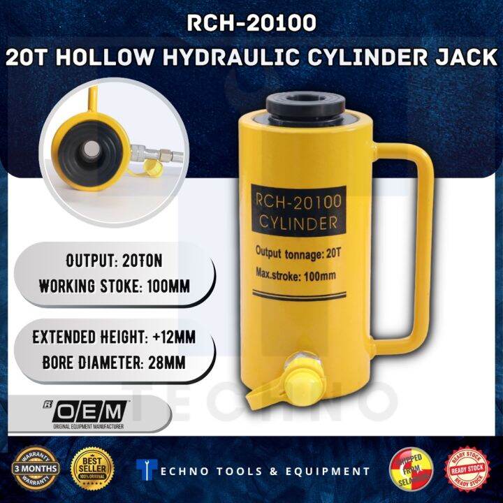 20 Ton Hollow Hydraulic Cylinder Jack (Stroke 100mm) - RCH-20100 | Lazada