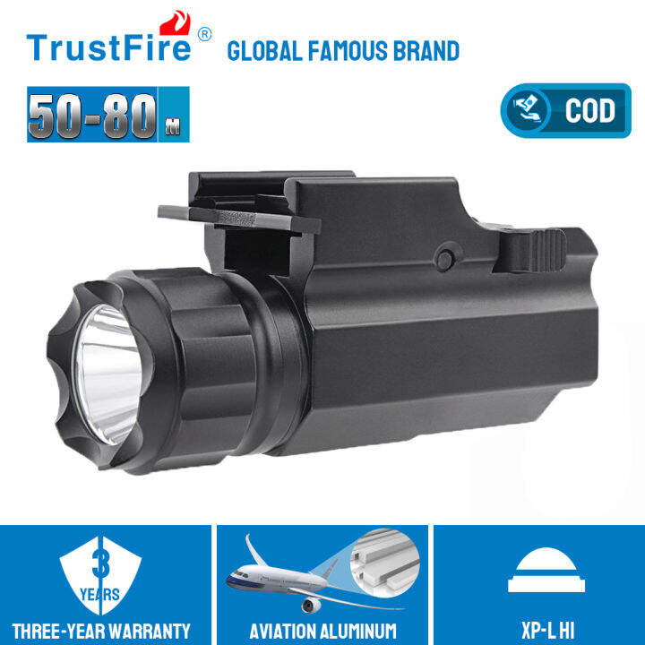 TrustFire P10 210lm LED Tactical Flashlight Light for Glock Rail/Taurus ...