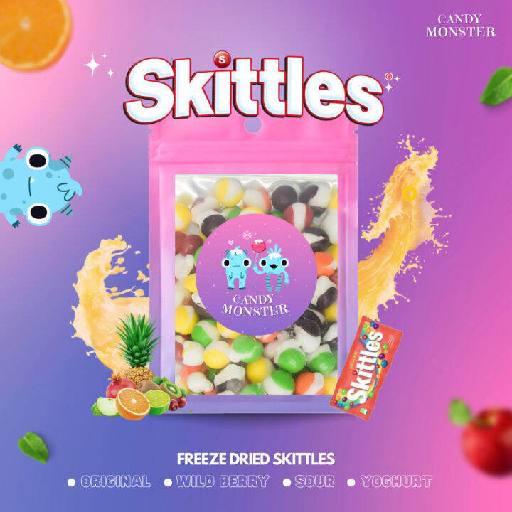 ลูกอม ♫Freeze Dried Skittles | แคนดี้ฟรีซดรายสกิตเติ้ลส์ By Candy Monster | Lazada.co.th